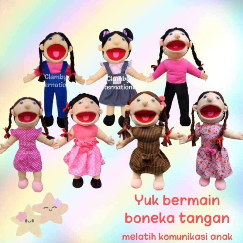 Promo Boneka Tangan Muppet Karakter Adik Cewek Cantik | Tokoh Anak ...