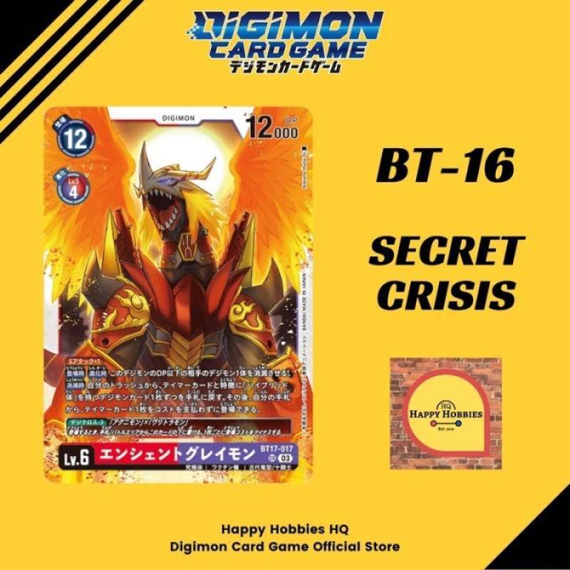 Promo Digimon Card Game Bt17-017 Ancientgreymon Super Rare Komplit ...