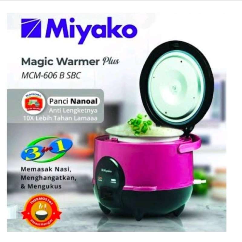 Promo [ Miyako ] Rice Cooker / Magic Com Mini Miyako 3 In 1 Mcm 606 A ...