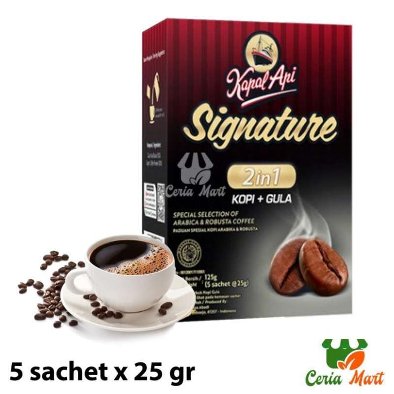 Jual Kopi Instan Kapal Api Signature 2 In 1 Box 125 Gram Isi 5 Sachet X ...