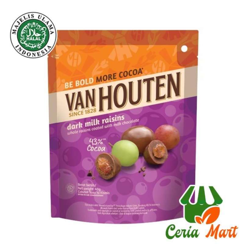 Jual Coklat Van Houten Choco Balls Dark Milk Raisins 40 Gr Kismis Di ...