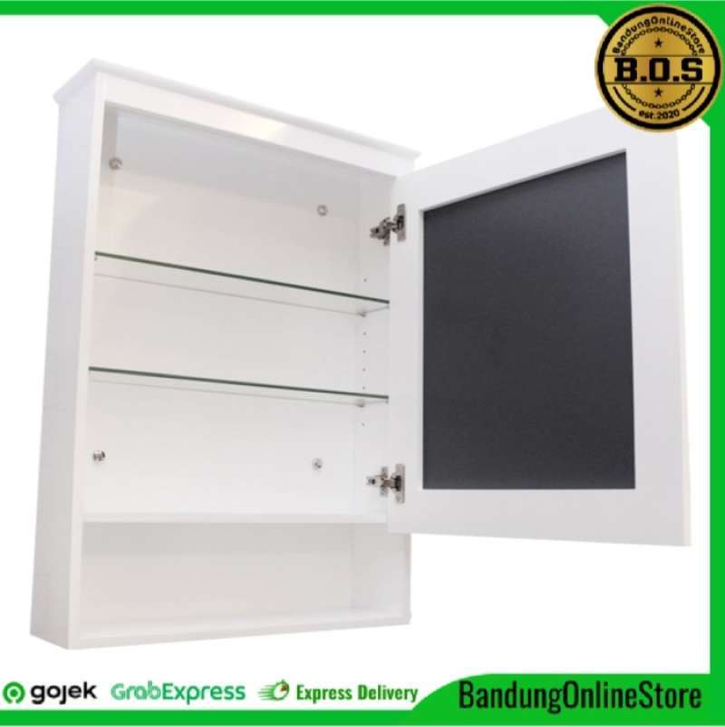 Promo Kabinet Kamar Mandi Kaca Cermin Informa Rose Lemari Toilet Putih ...