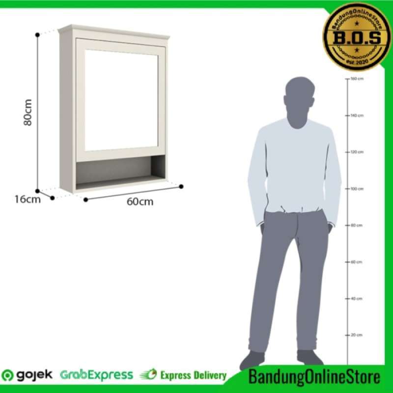 Promo Kabinet Kamar Mandi Kaca Cermin Informa Rose Lemari Toilet Putih ...