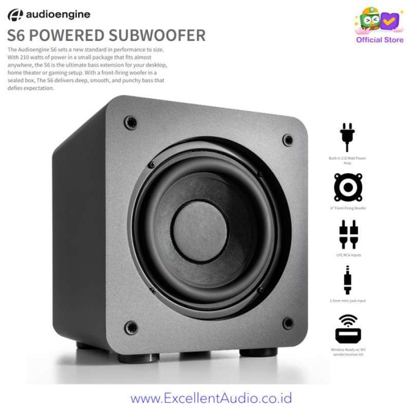 Promo Audioengine S6 6 Compact Aktif Active Subwoofer Diskon 23% Di ...
