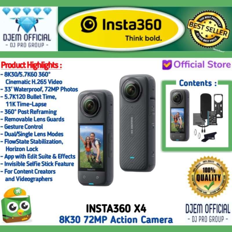 Promo Insta360 X4 Action Camera Insta 360 One X4 8k30 Actioncam Waterproof Diskon 23% Di Seller ...