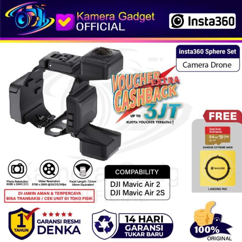 Promo Insta360 Sphere Invisible Drone 360 Camera Resmi Insta 360 Diskon ...