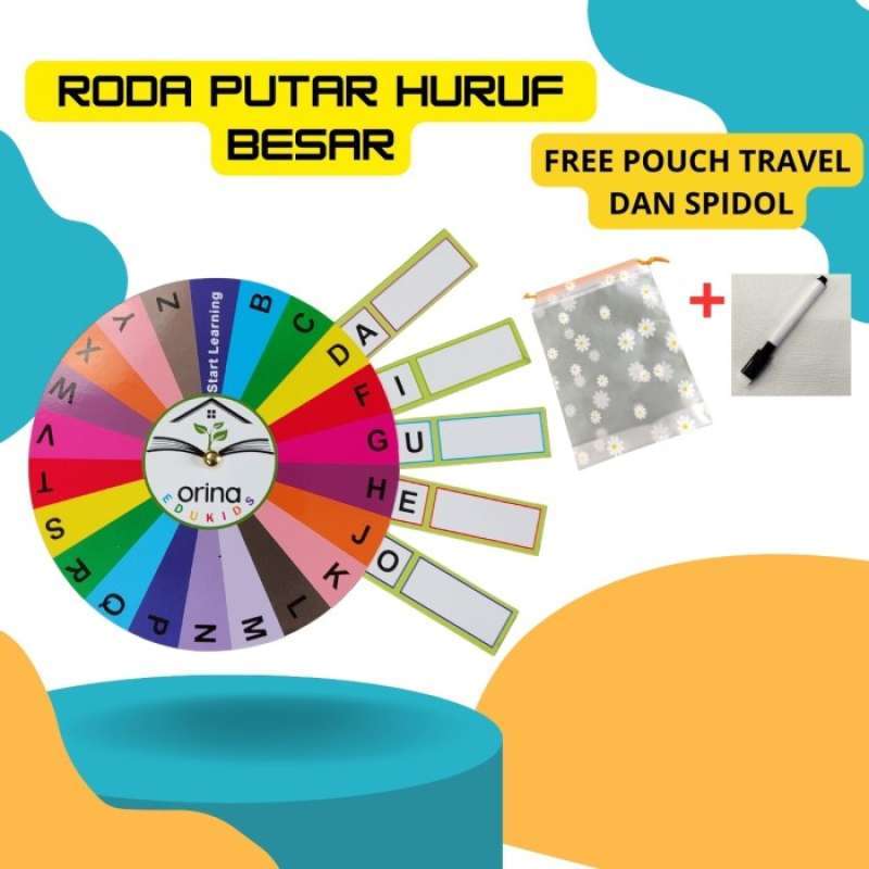 Promo Free Spidol/flash Card Mainan Roda Putar Pintar Berhitung Baca ...