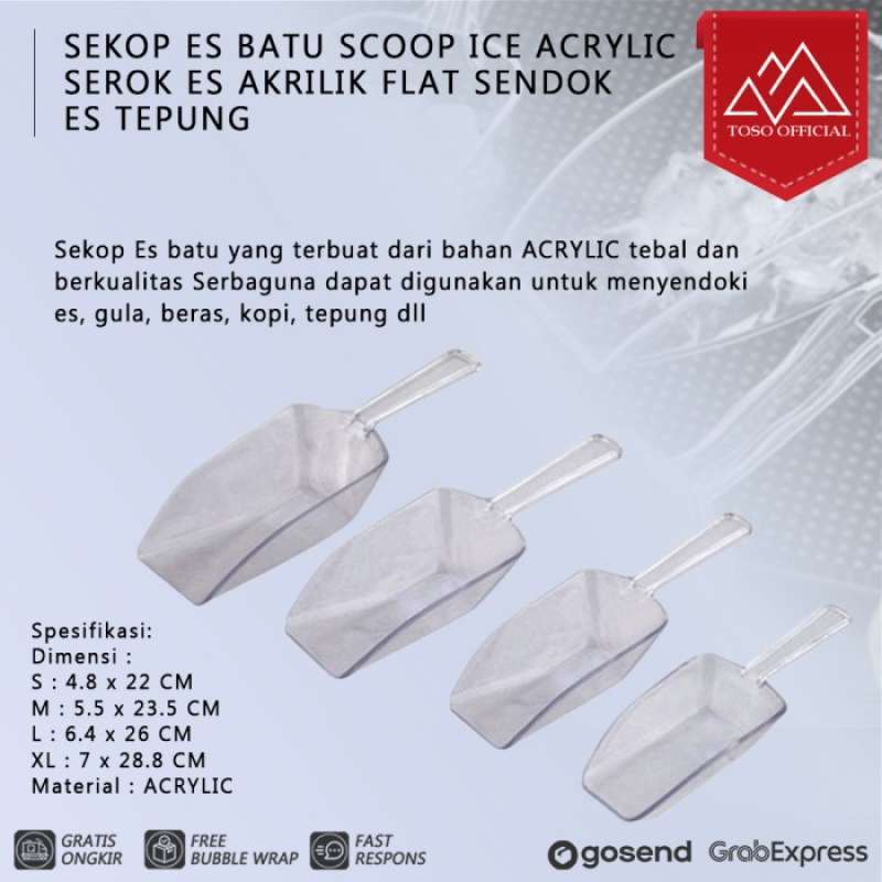 Jual Sekop Es Batu Scoop Ice Acrylic Serok Es Akrilik Flat Sendok Es ...