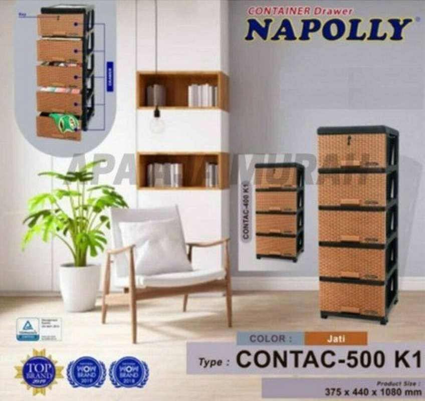 Jual Laci Plastik 4 Susun / 5 Susun Napolly Rattan - Contac 400 Contac ...