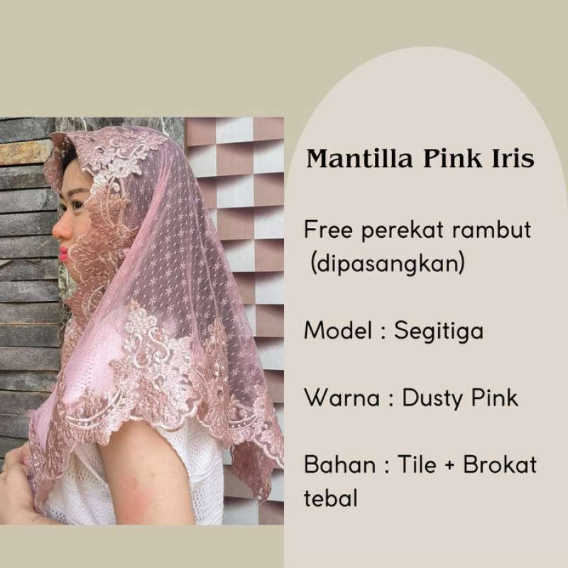 Jual Mantilla/mantila/kerudung Misa Doa Katolik Pink Iris Di Seller ...