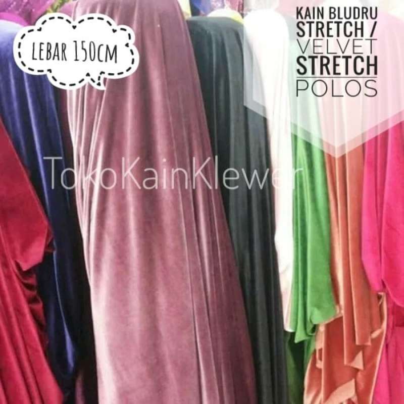 Jual Bahan Kain Polos Bludru Stretch / Velvet Stretch / Kain Meteran ...