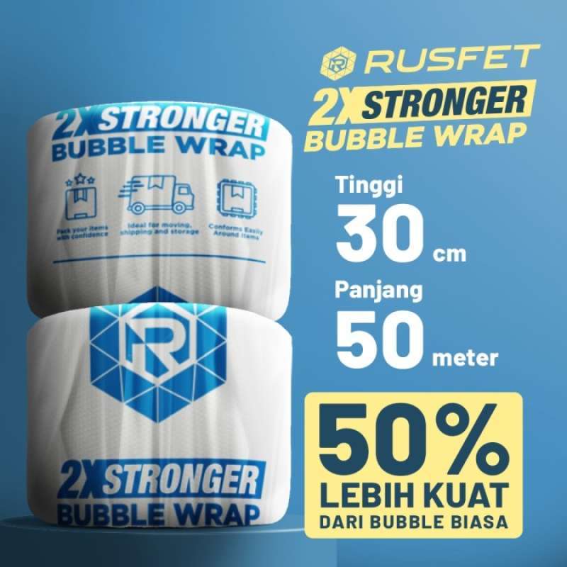 Promo Bubble Bening Rusfet Tebal 30cm X 50m / Buble Wrap Packing Diskon ...