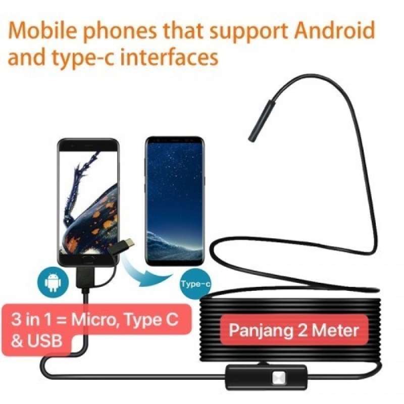 Promo Waterproof Endoskopi I10 Kamera Mini Otoskop Android Usb ...