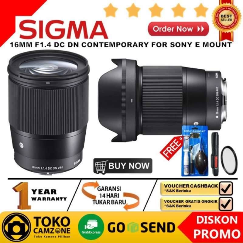 Promo Sigma 16mm F/1.4 Dc Dn Contemporary Lens For E Paketan Diskon 23% Di Seller Mettaria Store ...