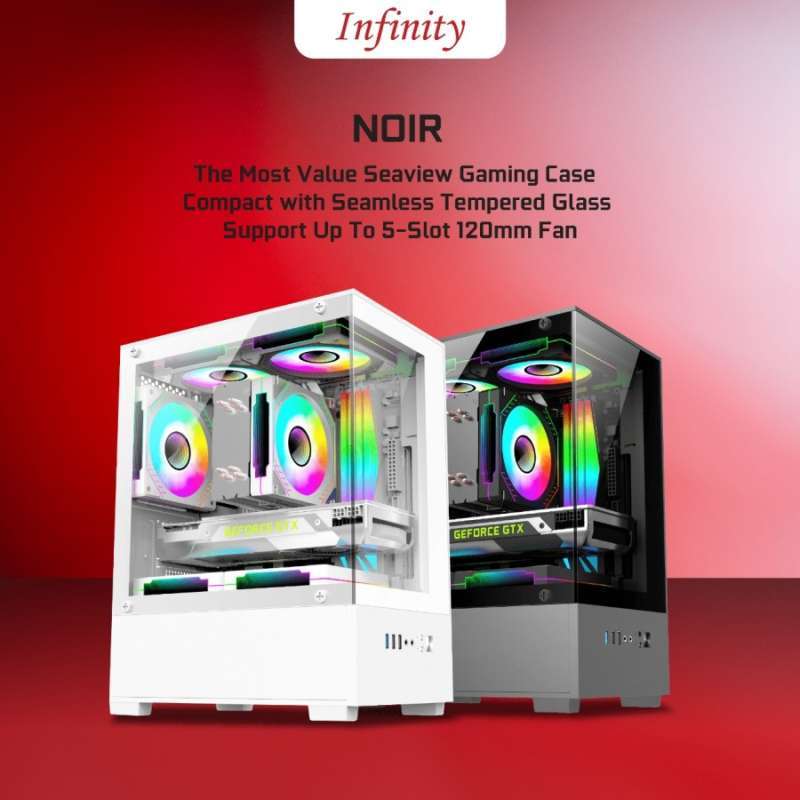 Jual Casing Komputer Infinity Noir M-atx Free 3fan Rgb Tempered Glass ...
