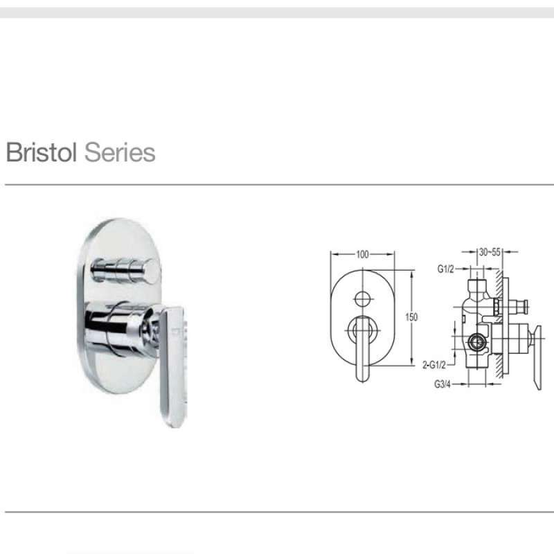 Promo Fcp 1623 Keran Shower Tanam Kran Panas Dingin 2 Output Diskon 23% ...
