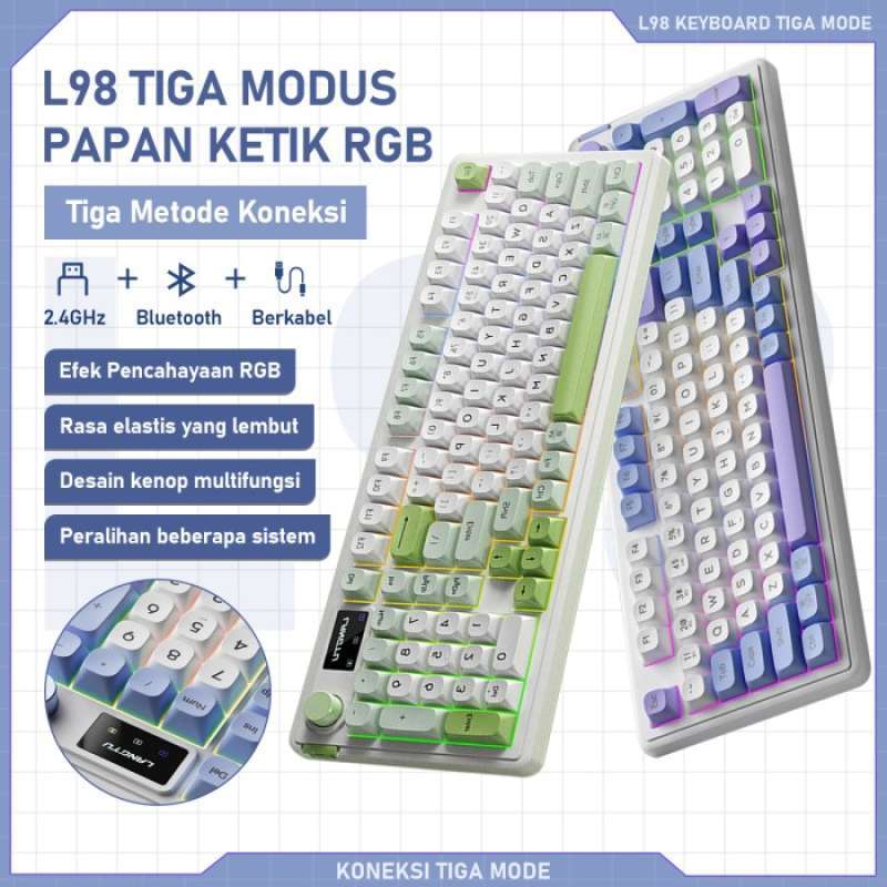 Promo Keyboard Bluetooth L98 Untuk Windows/mac/tablet Rgb Gaming ...