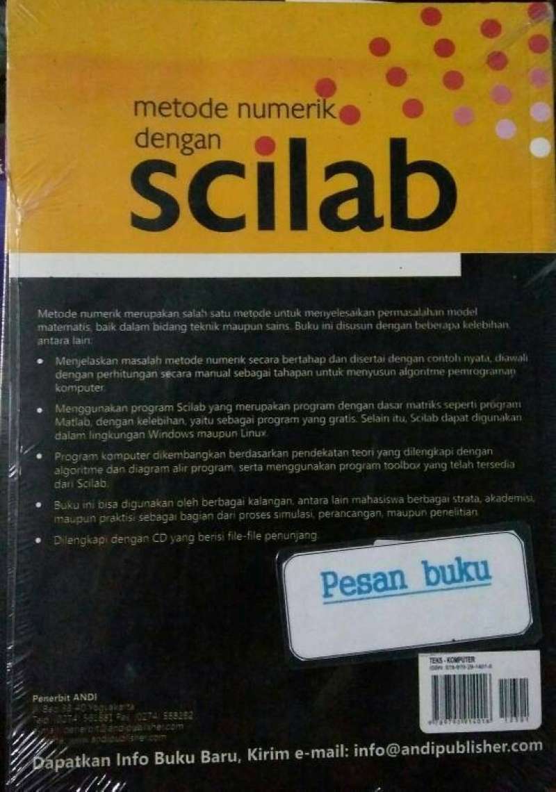 Promo Buku Metode Numerik Dengan Scilab Diskon 23% Di Seller Malini Store - Cengkareng Barat ...