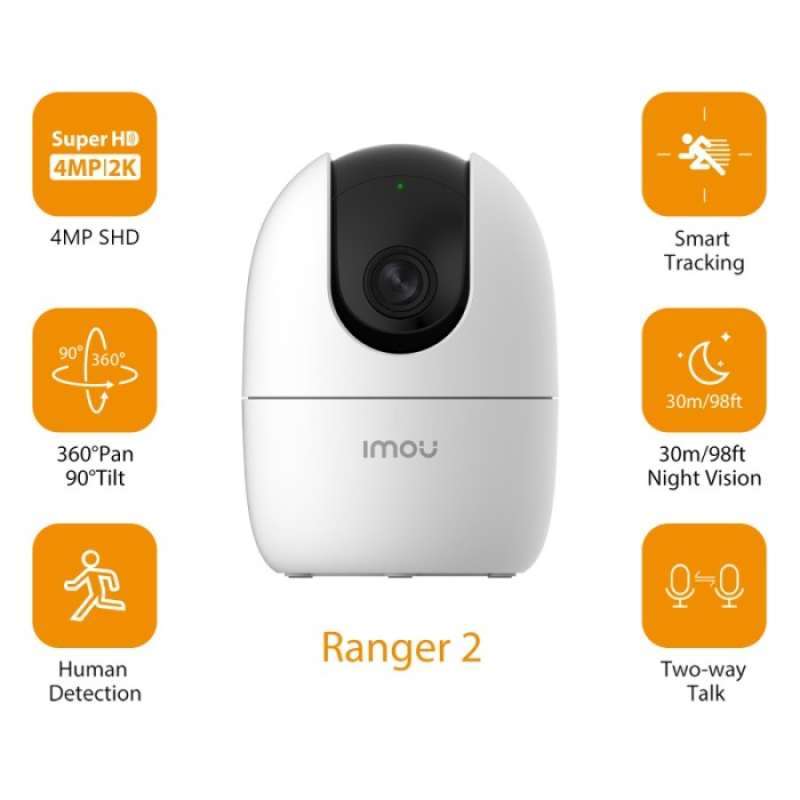 Promo Imou Ranger 2 Ip Camera 4mp Qhd Cctv Wifi Indoor Smart Tracking H ...