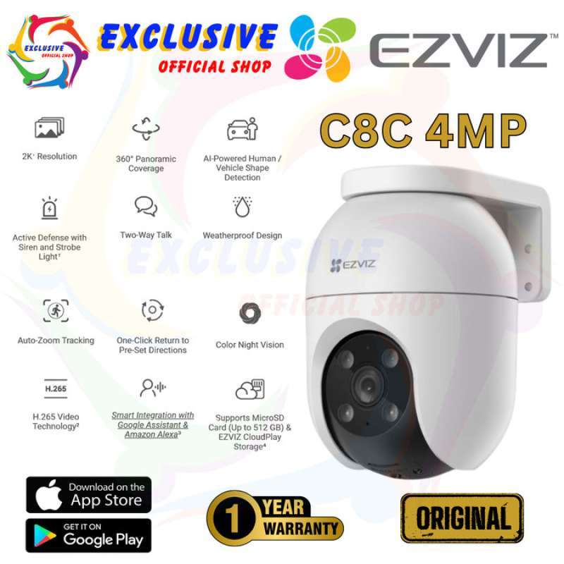 Promo Ezviz C8c 2k+ / 4mp Smart Home Wifi Ip Camera Cctv Outdoor 1440p Pan & Tilt Diskon 23% Di ...