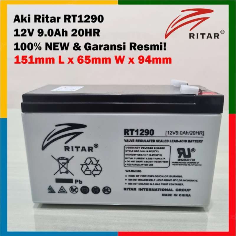 Promo Aki Baterai Vrla Ritar 12v 9ah Rt-1290 Diskon 23% Di Seller Ororo ...