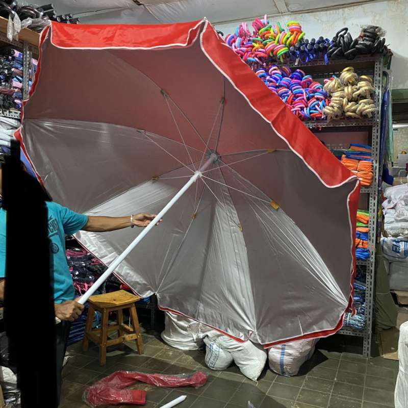 Jual Payung Pantai /dagang Parasol Polos Kain Susun Double Diamater 230 ...