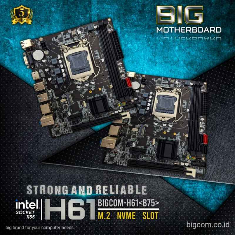 Promo Mainboard H61 Bigcom Socket Lga 1155 B75 Ddr3 Brand New Garansi Diskon 23% Di Seller ...