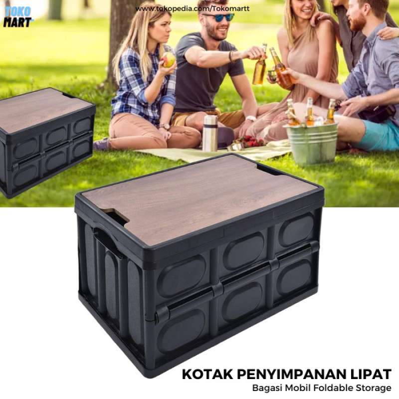 Promo Kotak Penyimpanan Storage Box Lipat 56l Folding Bagasi Container ...