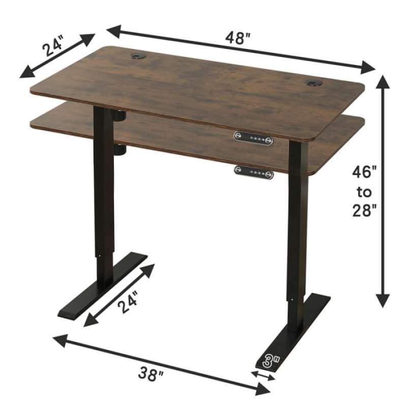 Jual Adjustable Height Table 120cm Standing Desk Electric Lift And Fall ...