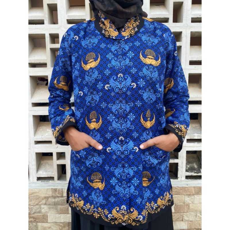 Jual Baju Korpri Terbaru 2022 Wanita Full Furing Kerah Hitam Kain Sritex - Kerah Oval L Di ...