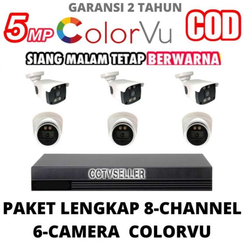 Promo Paket Cctv Colorvu 8channel 6kamera 5mp Ic Sony Turbo Hd 1080p ...