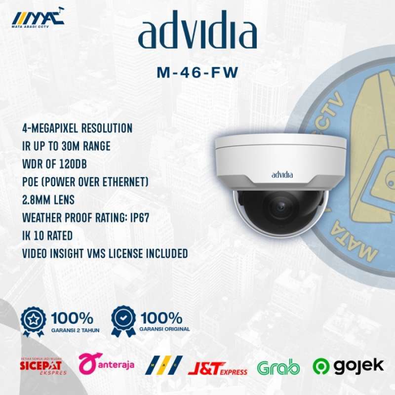 Promo Kamera Cctv Ip Advidia M-46-fw Dome Camera 4mp Diskon 23% Di ...