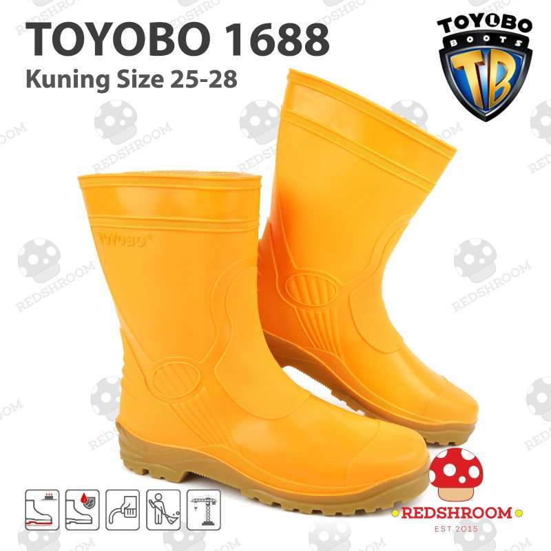 Jual Sepatu Boots Pendek Toyobo 1688 Kuning Karet Lokal Anti Air Slip ...
