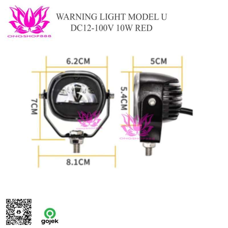 Promo Warning Light Model U Dc12-100v 10w Red Lampu Safety Merah Diskon ...
