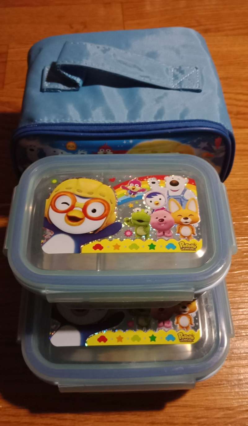 Promo Korea Lunch Box Pororo Set2 + Bag Stainless Ready Stock!!! Diskon ...