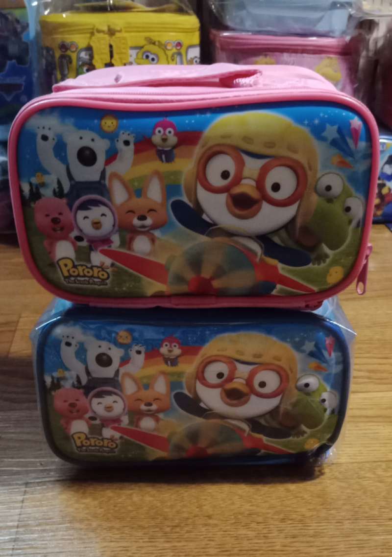 Promo Korea Lunch Box Pororo Set2 + Bag Stainless Ready Stock!!! Diskon ...