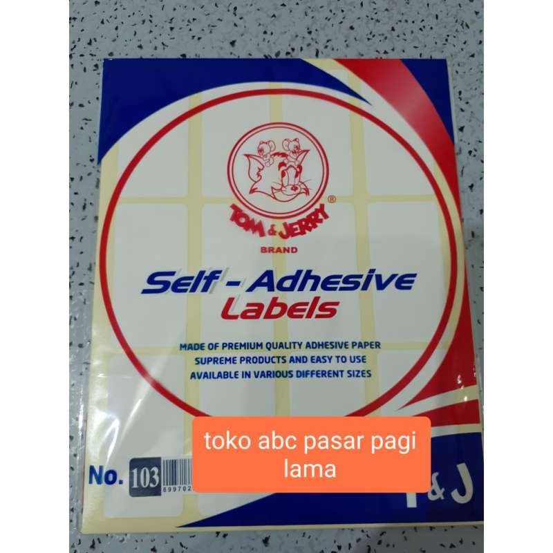 Jual Label Stiker Kertas Tempel Putih Tom & Jerry (varian Tersedia) Di ...