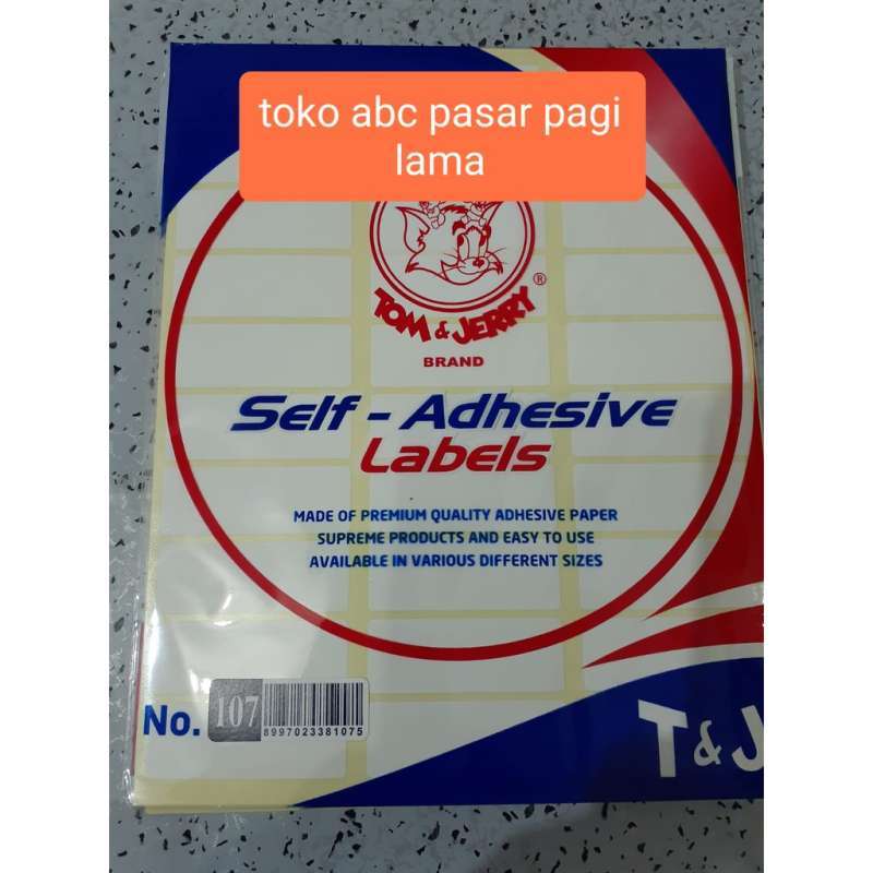 Jual Label Stiker Kertas Tempel Putih Tom & Jerry (varian Tersedia ...