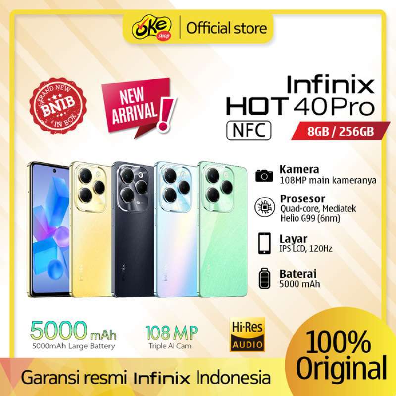 Promo Infinix Hot 40 Pro 8/256gb [8gb+256gb] Garansi Resmi Diskon 33% ...