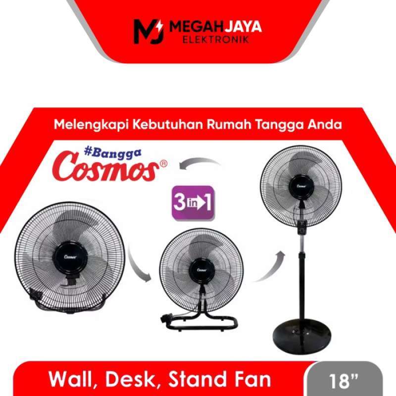 Promo Cosmos 3 In 1 Stand Fan , Desk Fan , Wall Fan / Kipas Angin Sif-1804 S Diskon 23% Di ...