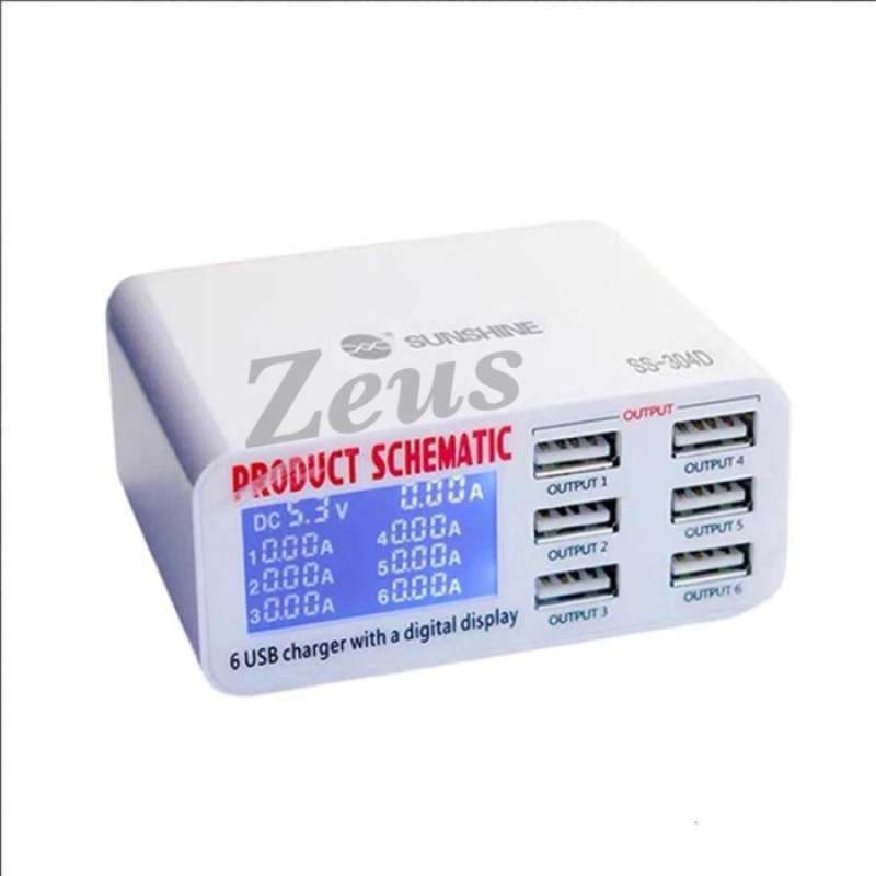 Promo Usb Adaptor Smart Charger Sunshine Ss-304d 6 Port Usb Diskon 23% ...