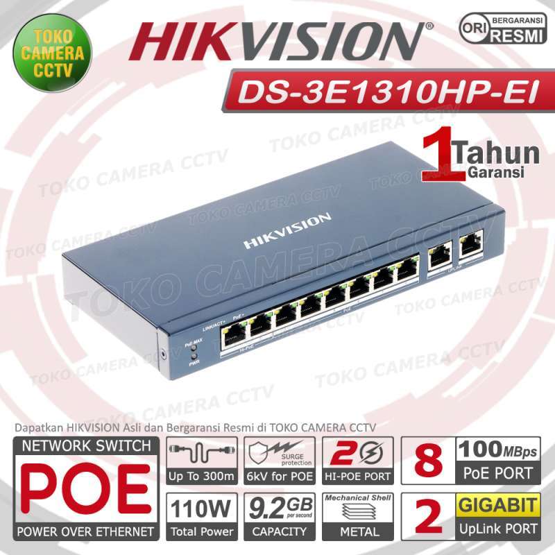 Jual Switch Poe Hikvision Ds-3e1310hp-ei Smart Poe Switch 8 Port Di ...