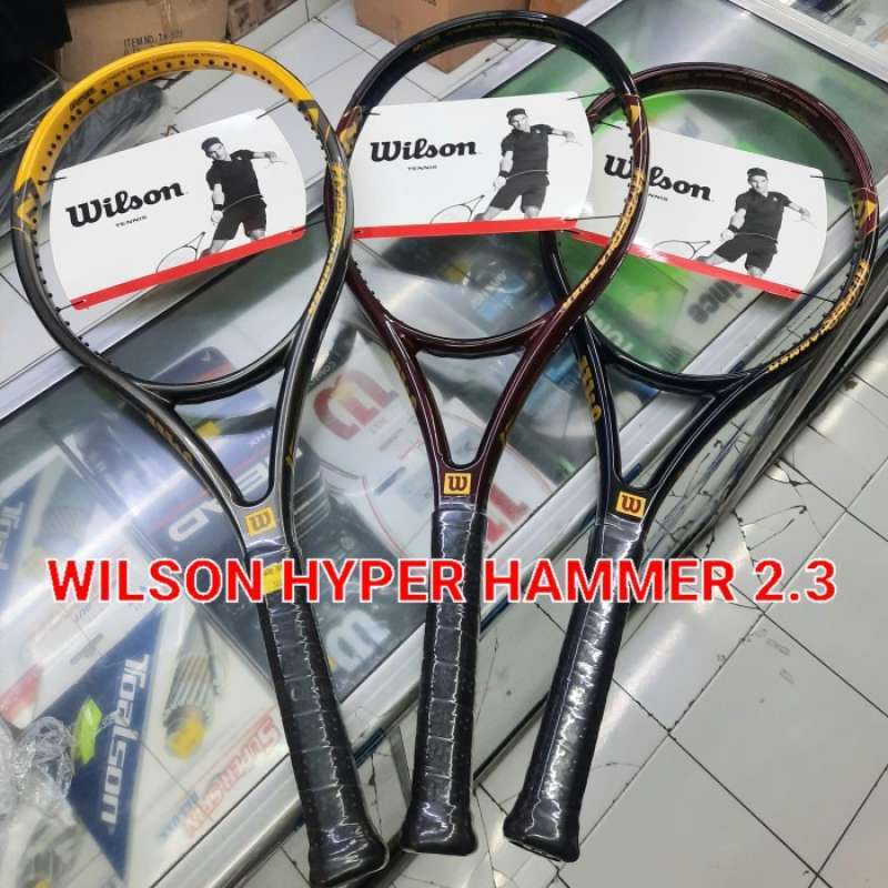 Promo Raket Tenis Wilson Hyper Hammer 2.3 Gray/gold - Hyper Carbon ...