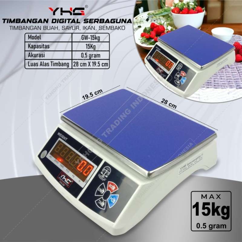 Promo Timbangan Meja Digital / Timbangan Barang Dapur Yhg Gw-15k 15kg 0.5g Diskon 23% Di Seller ...