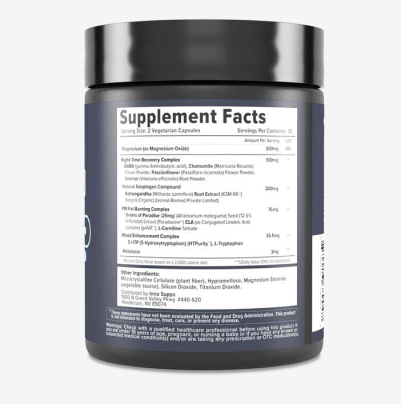 Promo Inno Supps Night Shred Natural Sleep Support And Pm Burner 60 ...