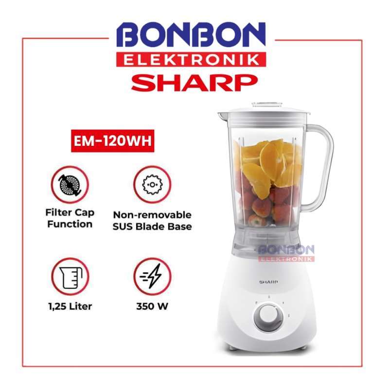 Jual Sharp Blender Em-120wh / Em 120 Wh / Em120 White Low Watt Blender 350 Watt Di Seller Bonbon ...