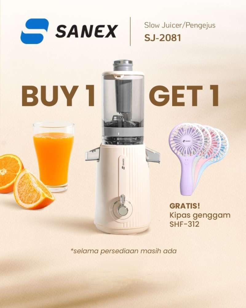 Jual Sanex Slow Juicer Sj-2081 Juicer Buah Dan Sayur Big Mouth Low Watt Sj2081 Di Seller ...