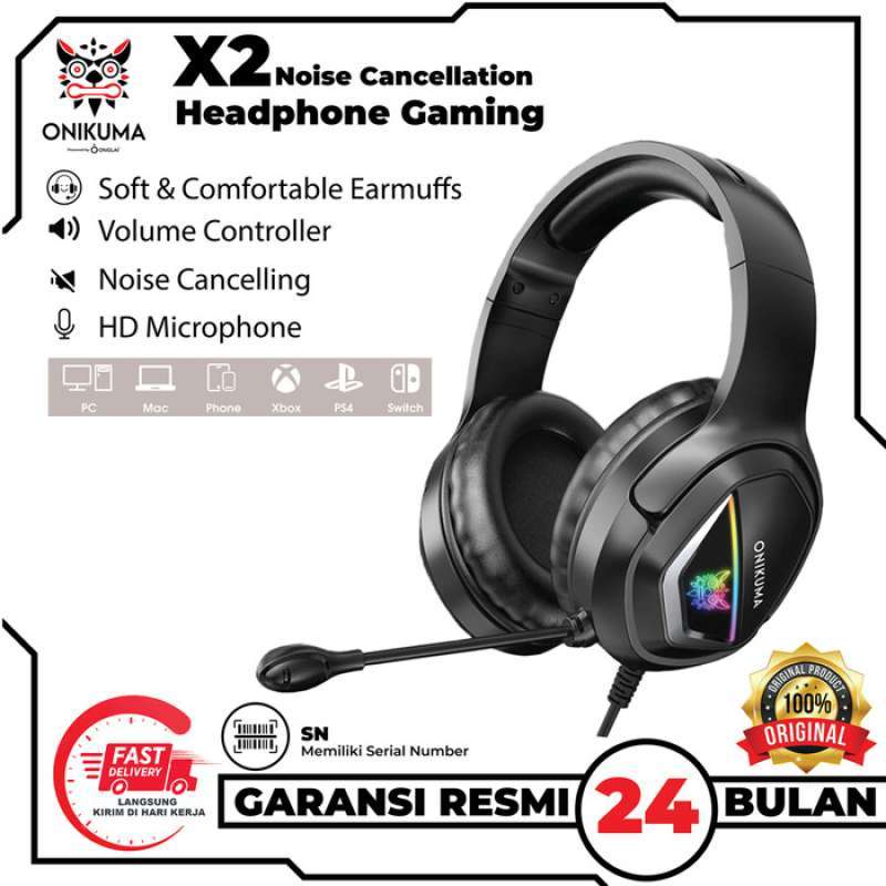 Promo Onikuma X2 Headset Gaming Headphone Gaming Black Original - New ...