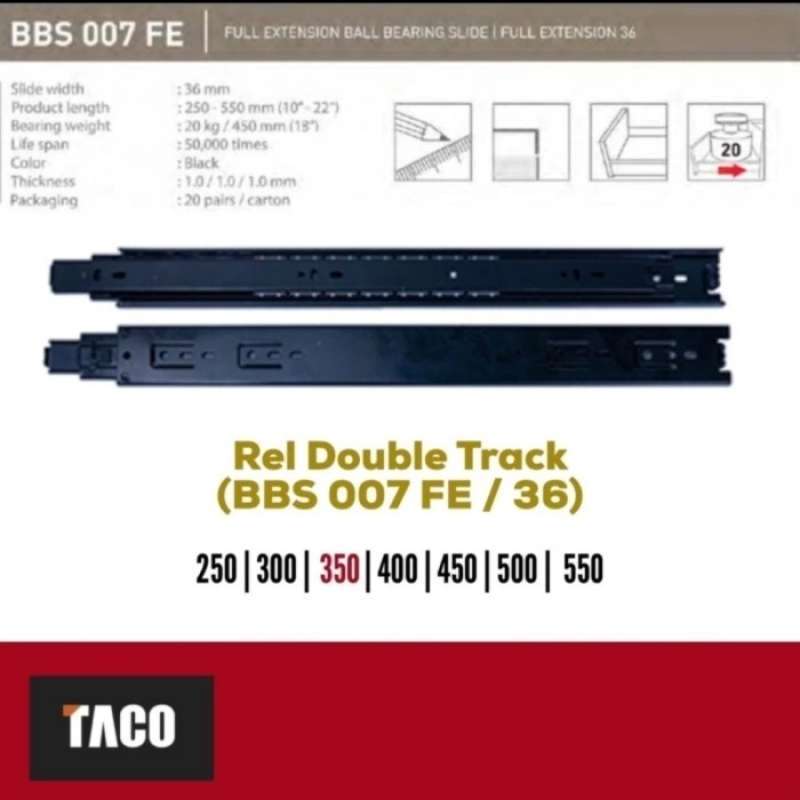 Jual Taco Rel Laci Full Extension Double Track Bbs 007 Fe Lemari Laci ...