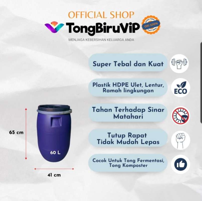 Promo 60l Full Set Tong Biru / Tong Fermentasi / Drum Murah & Serbaguna ...